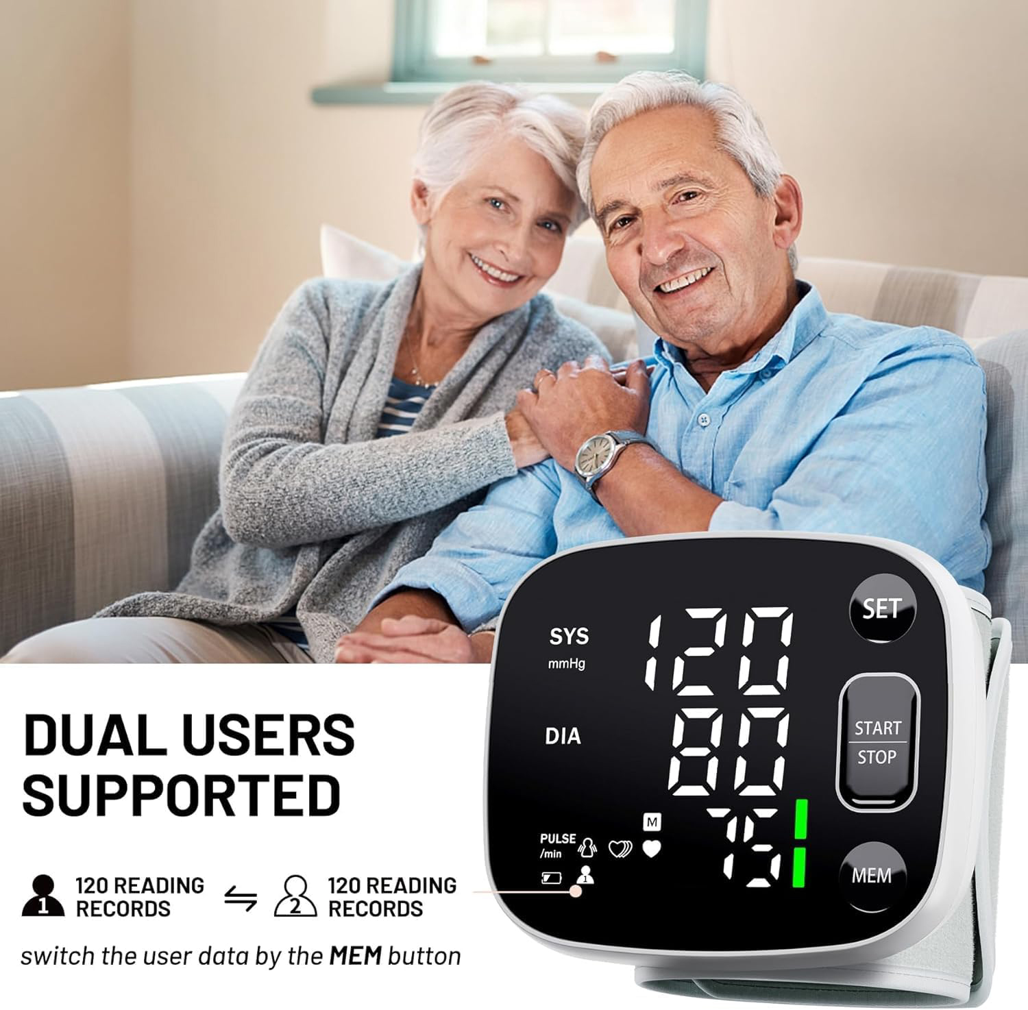 W1101L Blood Pressure Monitors for Home Use Rechargeable Blood Pressure ...
