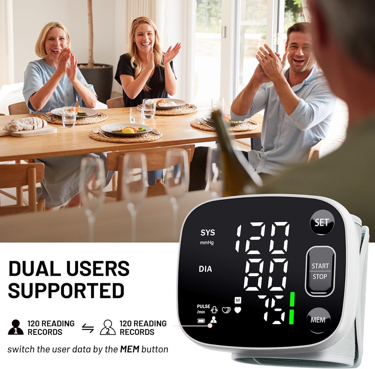W1101L Blood Pressure Monitors for Home Use Rechargeable Blood Pressure ...